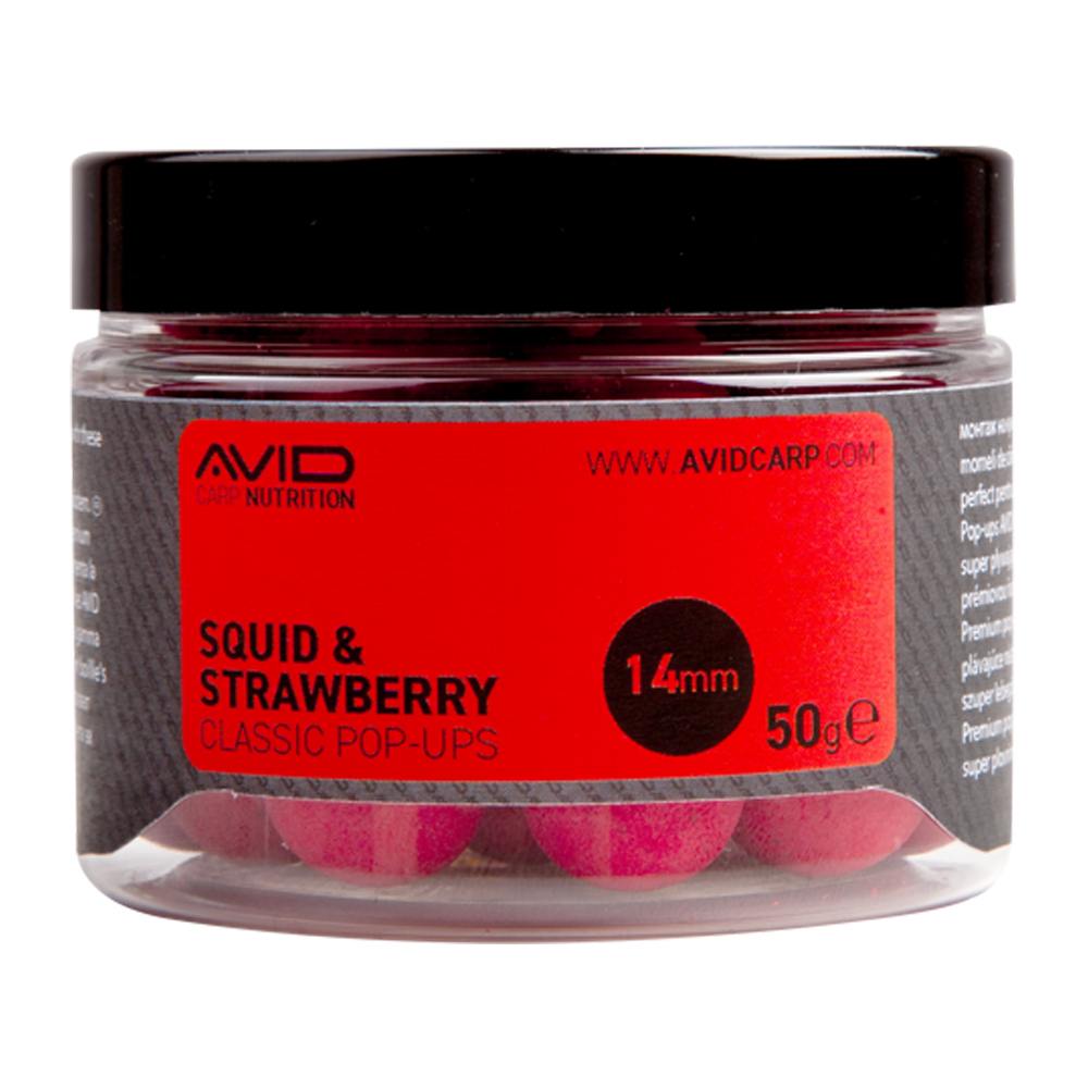 Avid Carp Classic Pop Ups - Squid & Strawberry