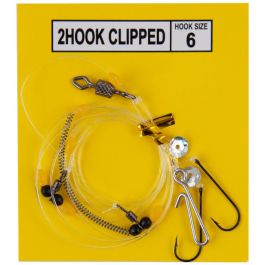 Tronixpro Flatterrigg mit 2 Haken, abgeklemmt