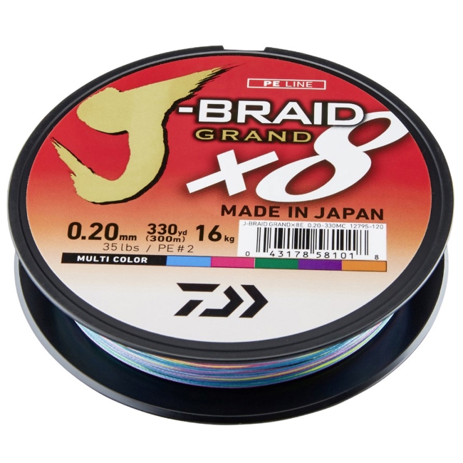 Daiwa J-Braid Grand X8 Multi Colour 3000m