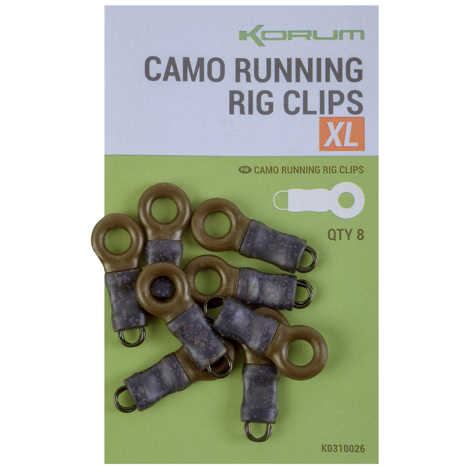 Korum Running Rig Clips, Camo XL